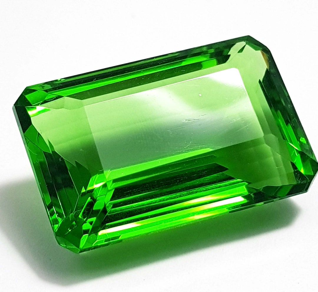 Premium 11 Carat Tsavorite Garnet, Emerald Shape Faceted Loose Gemstone ...