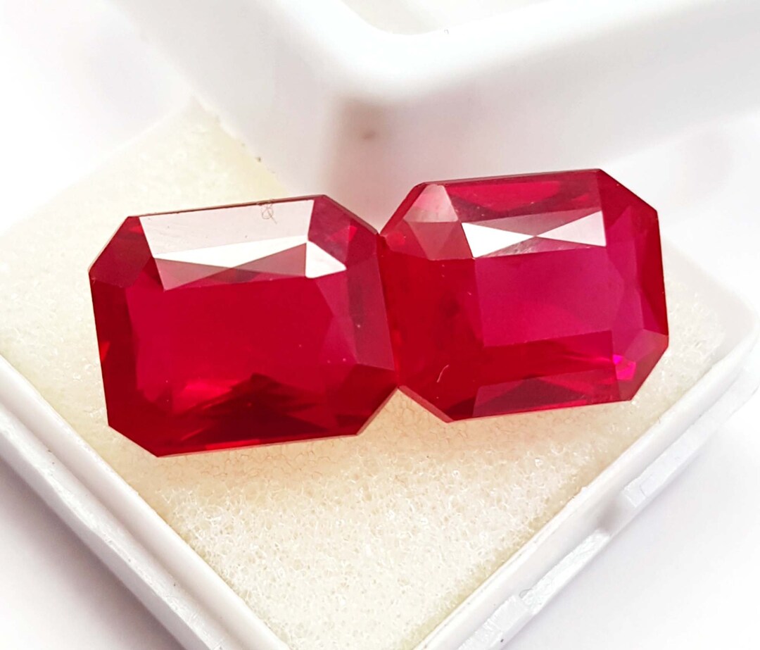 Red Ruby Mozambique AAA Pair Loose Gemstone Cut, Loose Ruby Stone High ...
