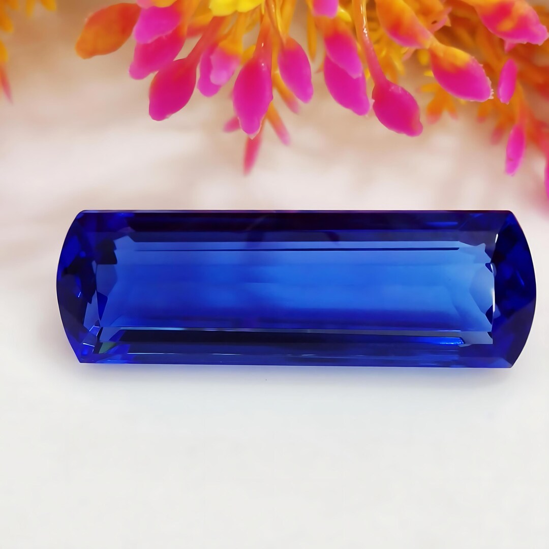 Exquisite Kashmiri Natural Blue Sapphire Pencil Shape Gemstone 47.50 ...