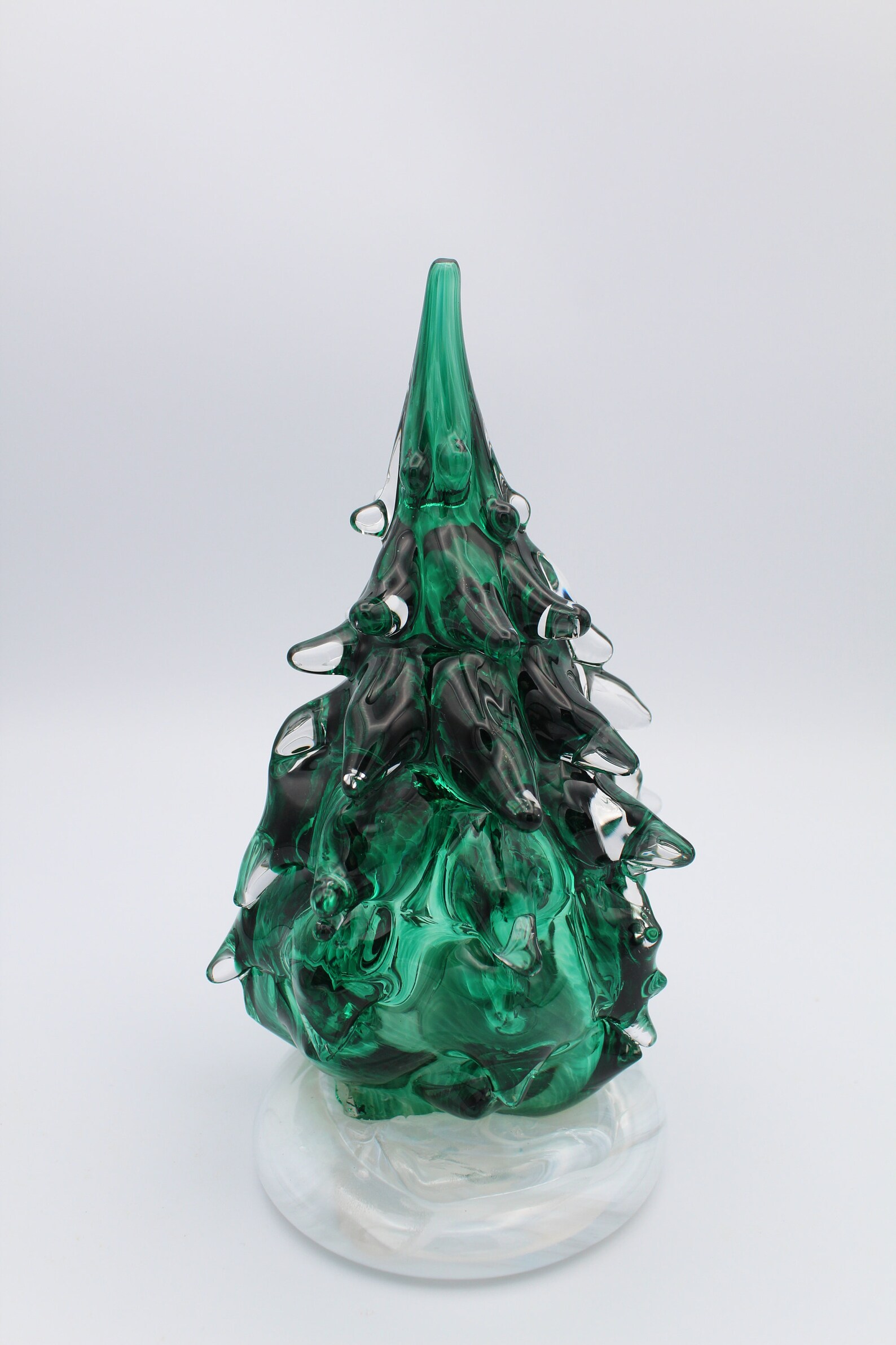 Blown Glass Pine Tree Sculptures in Winter Green - Etsy