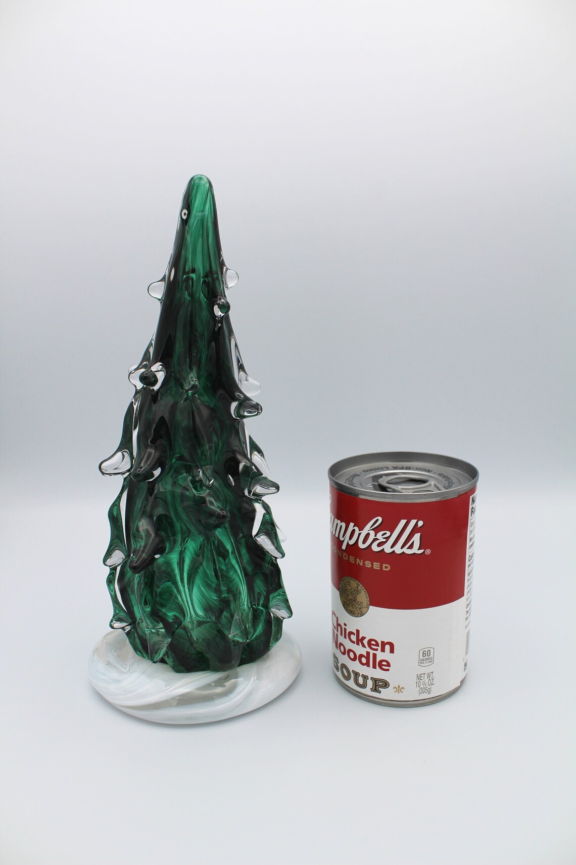 Blown Glass Pine Tree Sculptures in Winter Green - Etsy