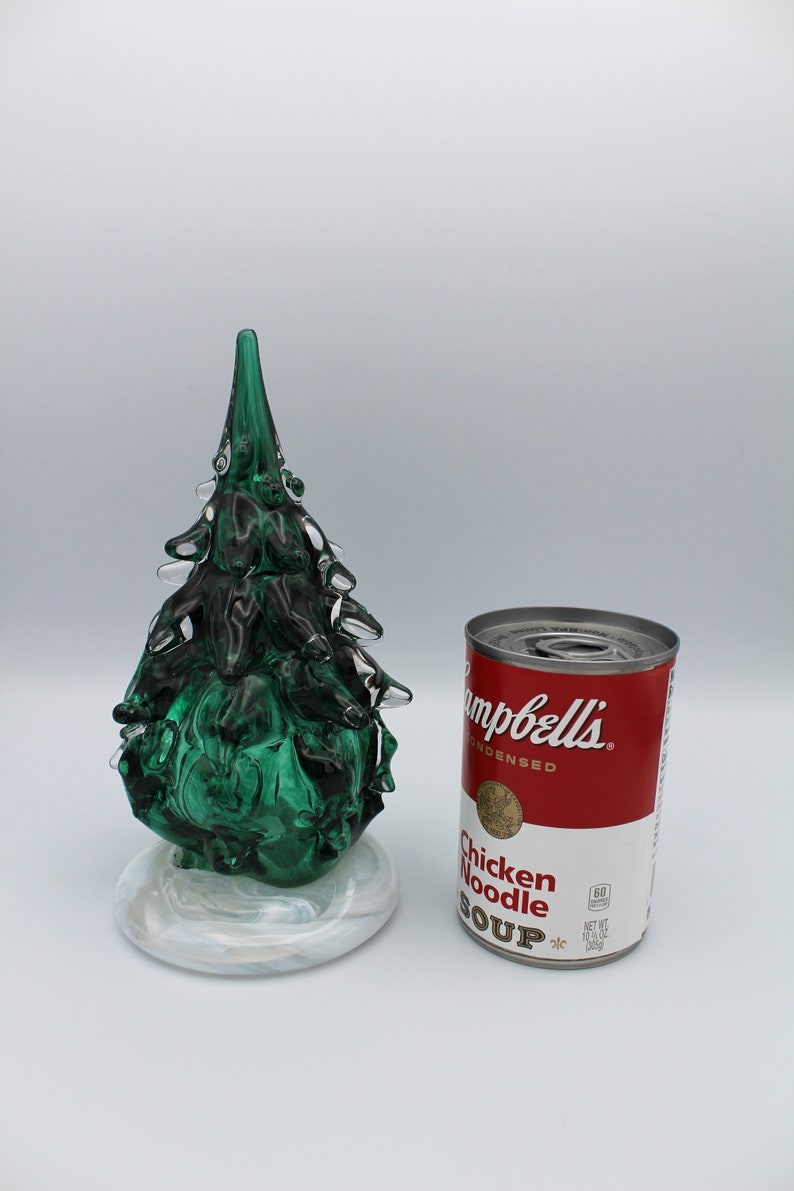 Blown Glass Pine Tree Sculptures in Winter Green - Etsy