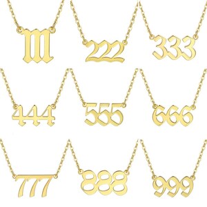 20% OFF Tiny Gold Dainty Lucky Angel Number Necklace 111 222 333 444 ...