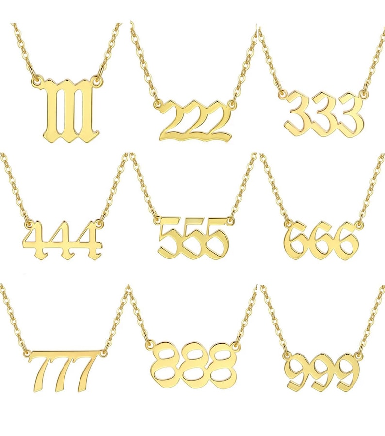 20% OFF Tiny Gold Dainty Lucky Angel Number Necklace 111 222 333 444 ...