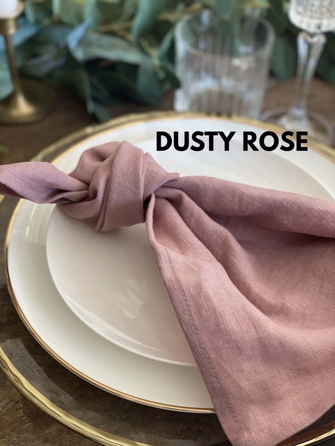 Dusty Rose Table Dinning Cloth Napkins Set, Reusable Eco Friendly ...