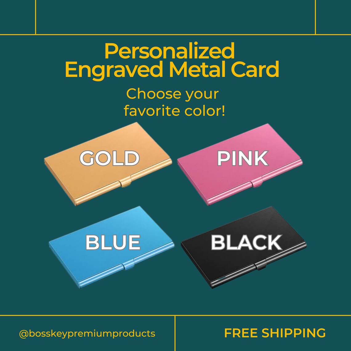 Custom Personalized Engraved Aluminum Business Name Card Credit Card ...