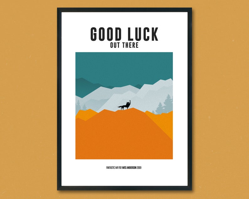 Fantastic Mr Fox Inspired Poster Print Digital, Retro Modern, Vintage ...