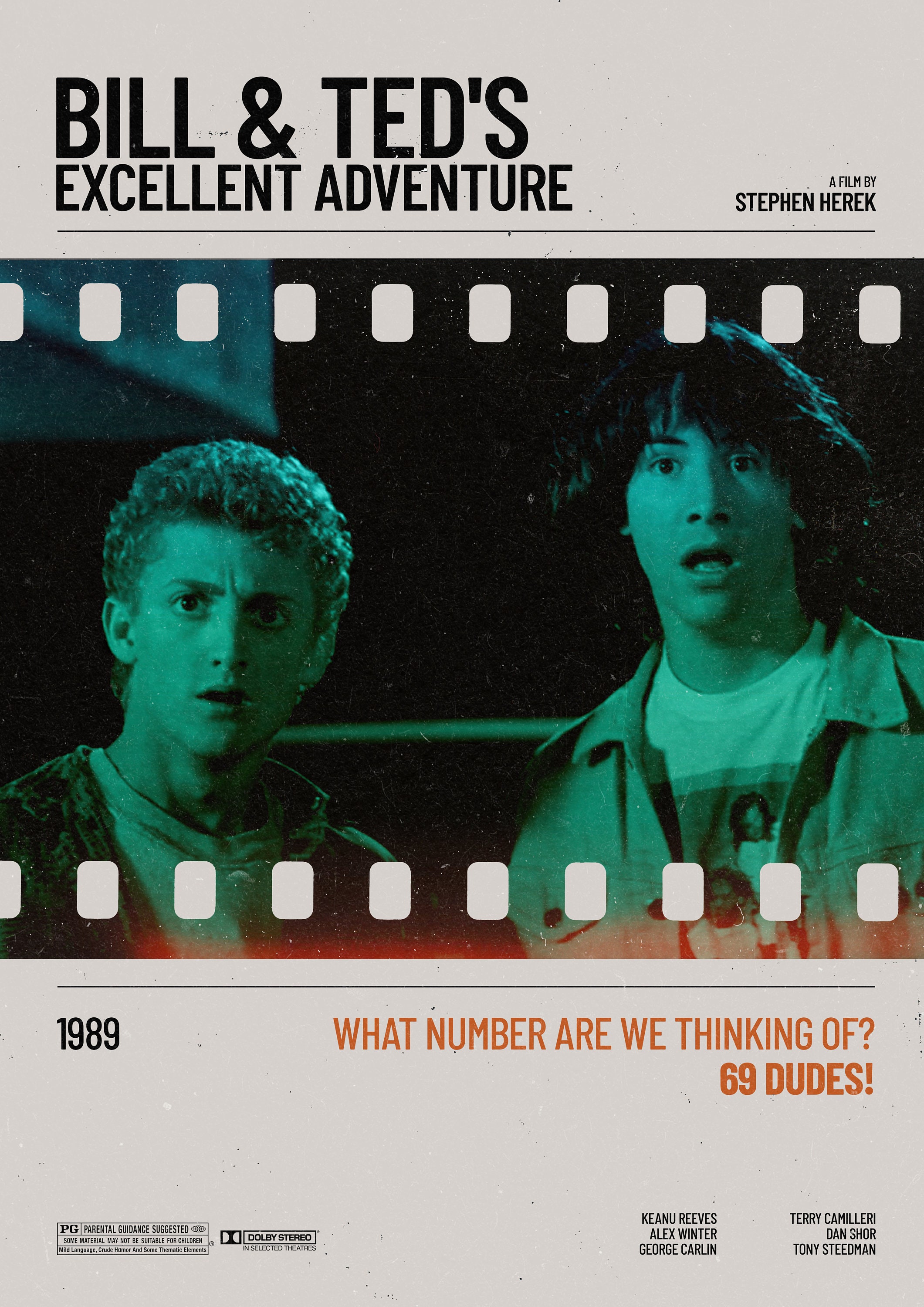 BILL AND TED Movie Poster, Cinema Art, 1989 Poster, Movie Scene ...