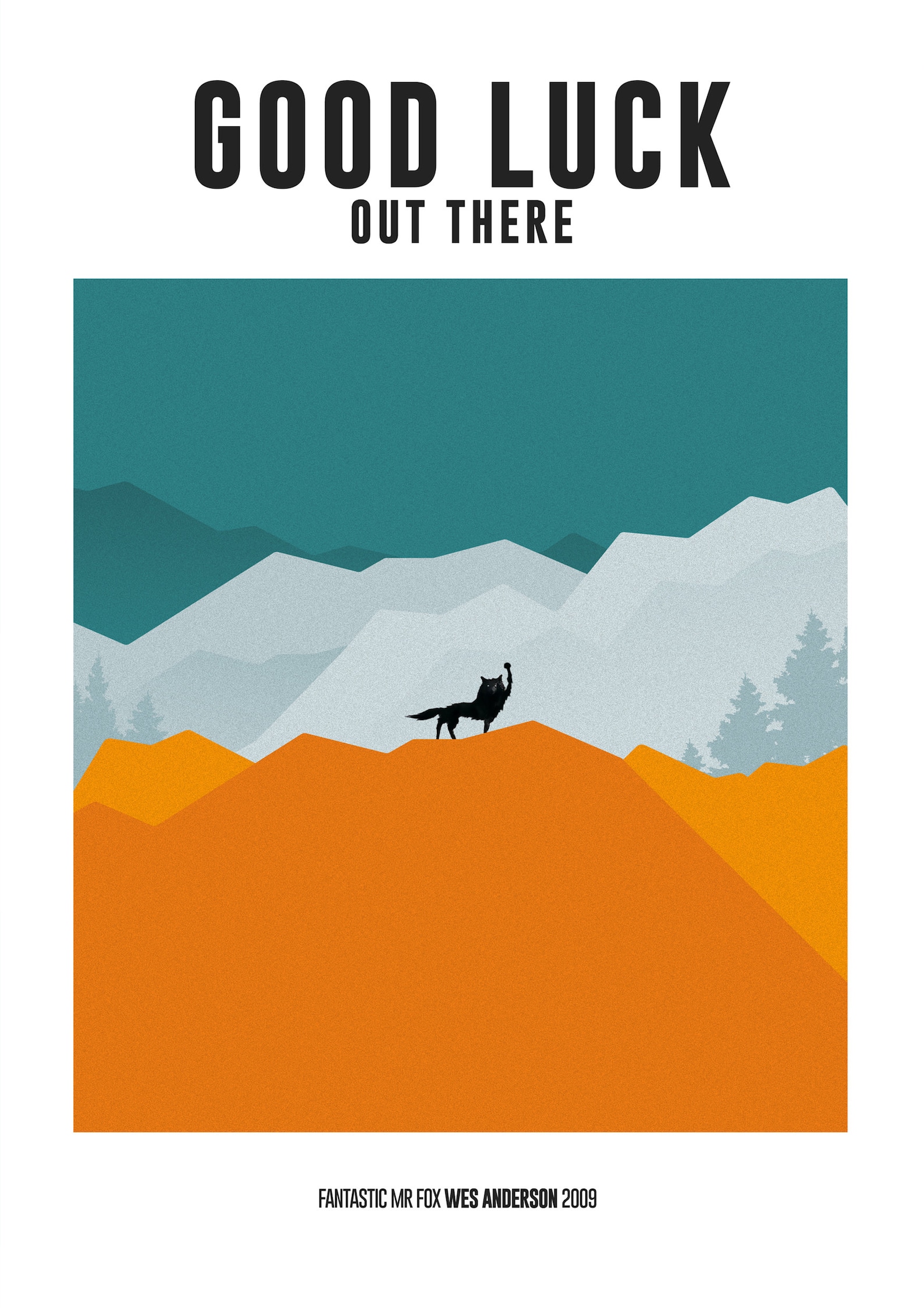 Fantastic Mr Fox Inspired Poster Print Digital, Retro Modern, Vintage ...