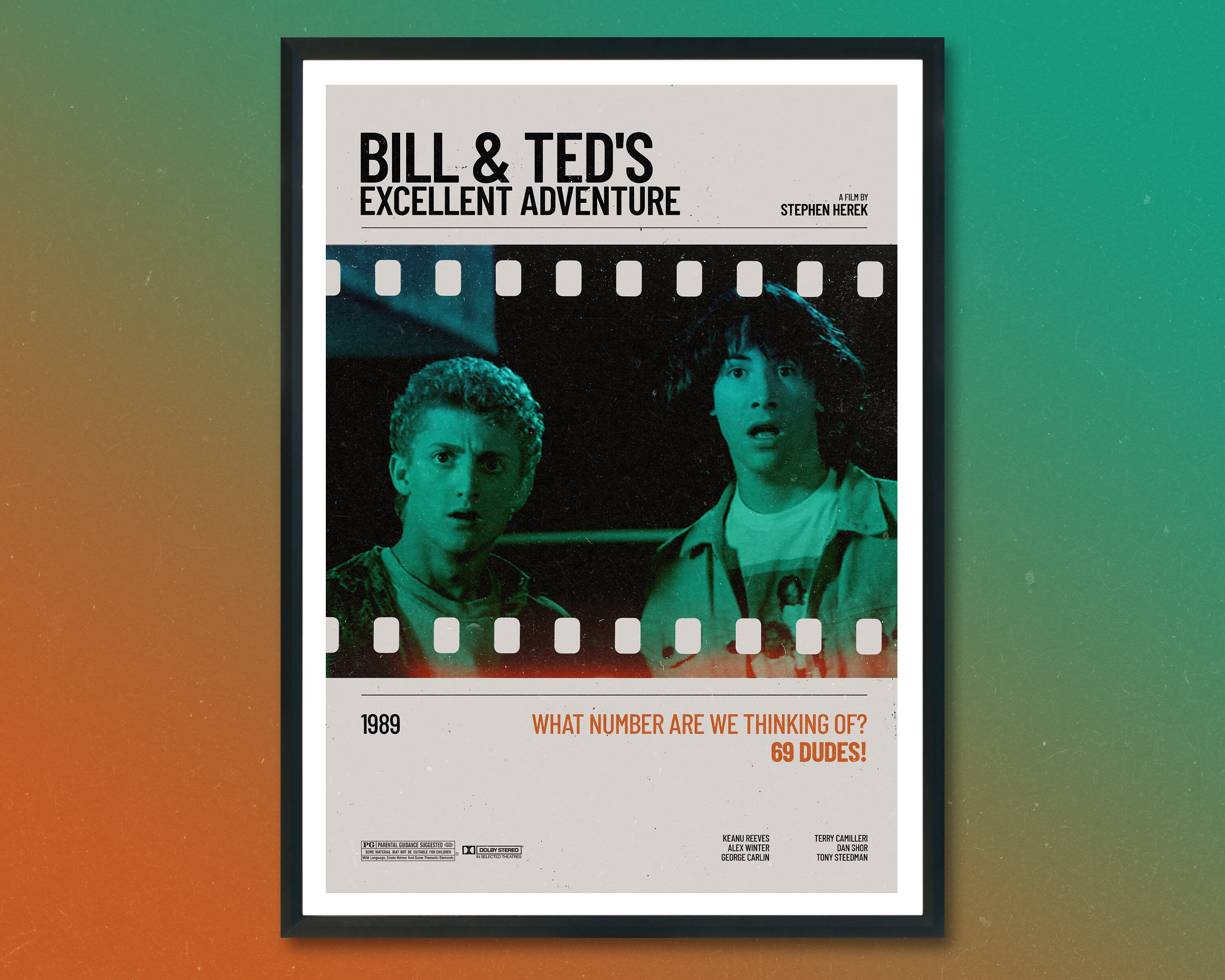 BILL AND TED Movie Poster, Cinema Art, 1989 Poster, Movie Scene ...