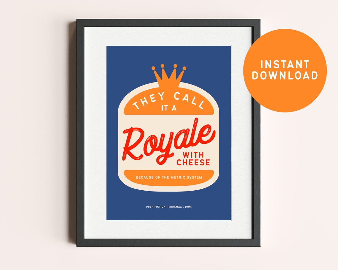 Royale With Cheese Pulp Fiction Print Movie Poster, Film Poster, Pulp ...