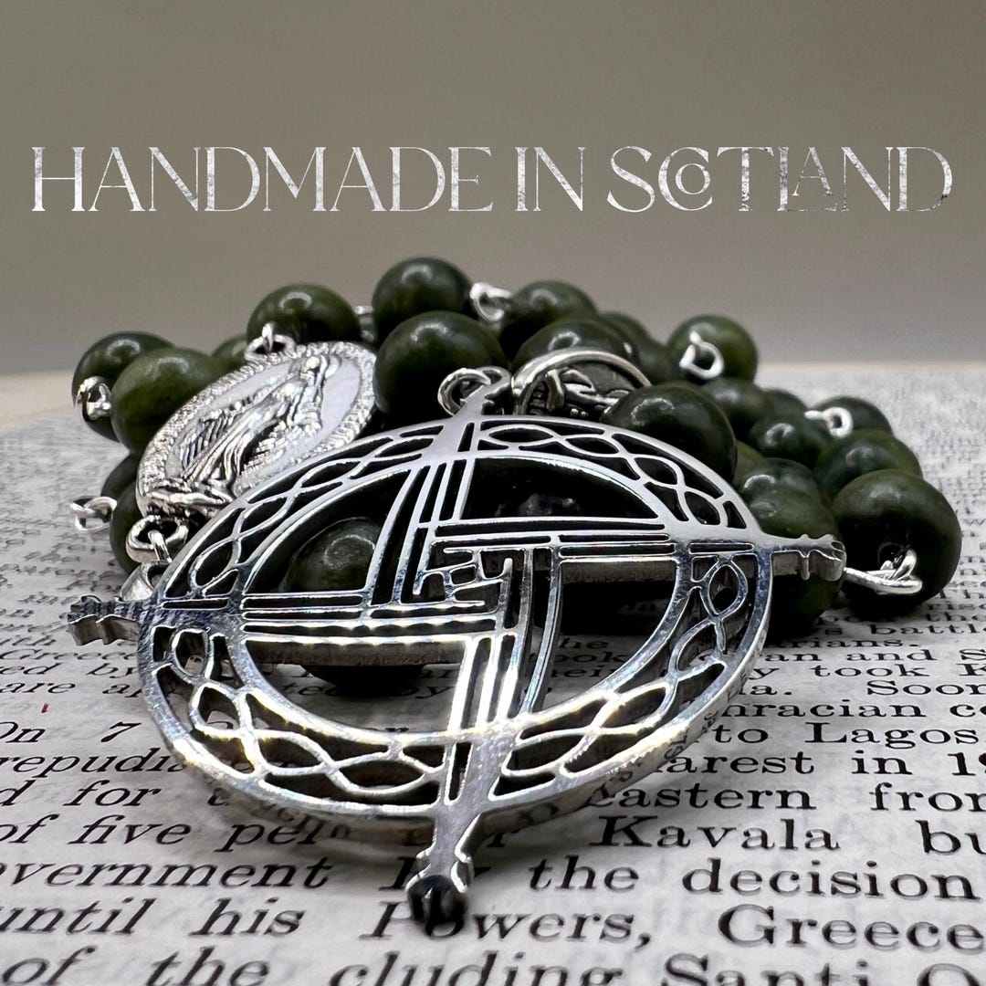 Handmade Connemara Green Marble Rosary: Saint Brigid's Cross, Celtic ...