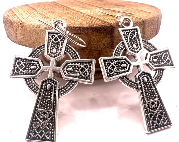 Sterling Silver Celtic Infinity Cross Earrings SMALL, Double Sided - Etsy