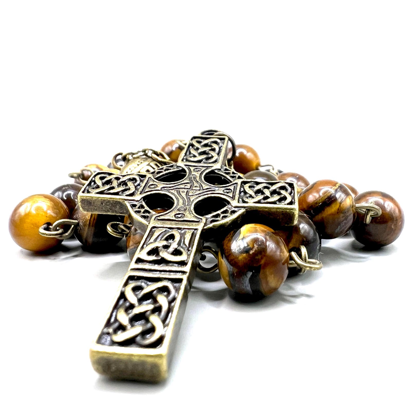 Tigers Eye - Anglican Protestant Christian Rosary Prayer Beads - Celtic ...