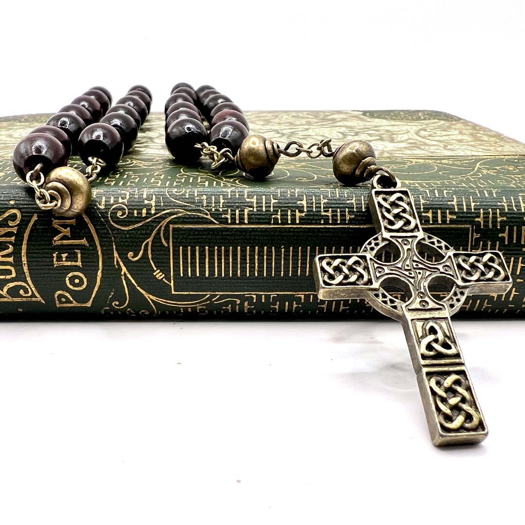 Handmade in Scotland Maple and Brass Anglican Protestant Rosary Celtic ...