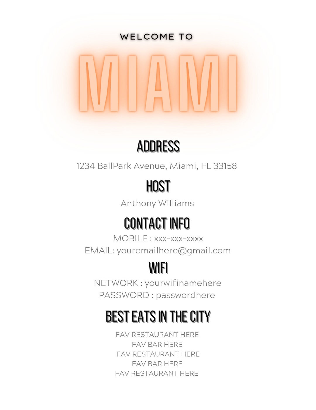 AIRBNB Welcome Letter Template Poster Template Customizable Airbnb ...