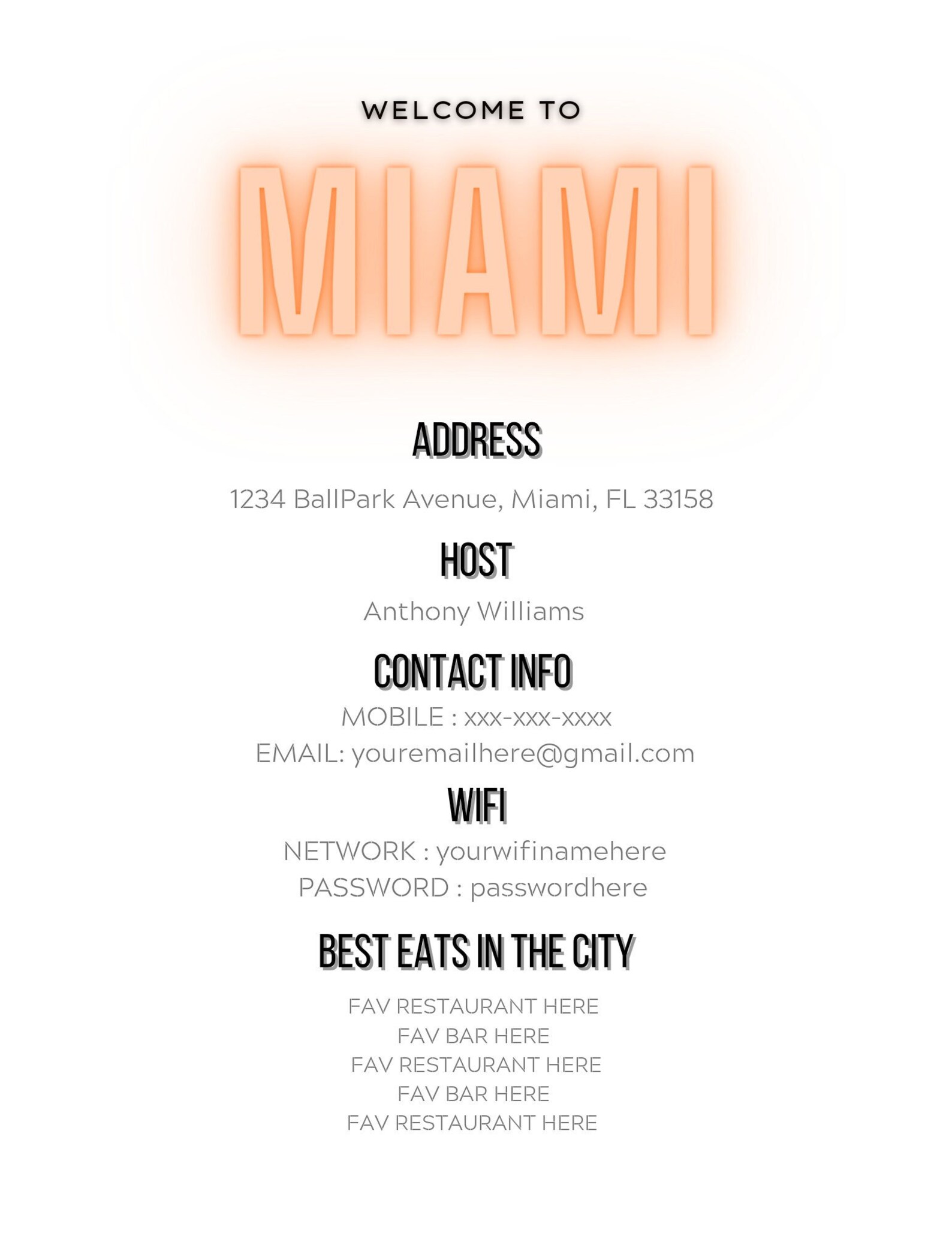 AIRBNB Welcome Letter Template Poster Template Customizable Airbnb ...