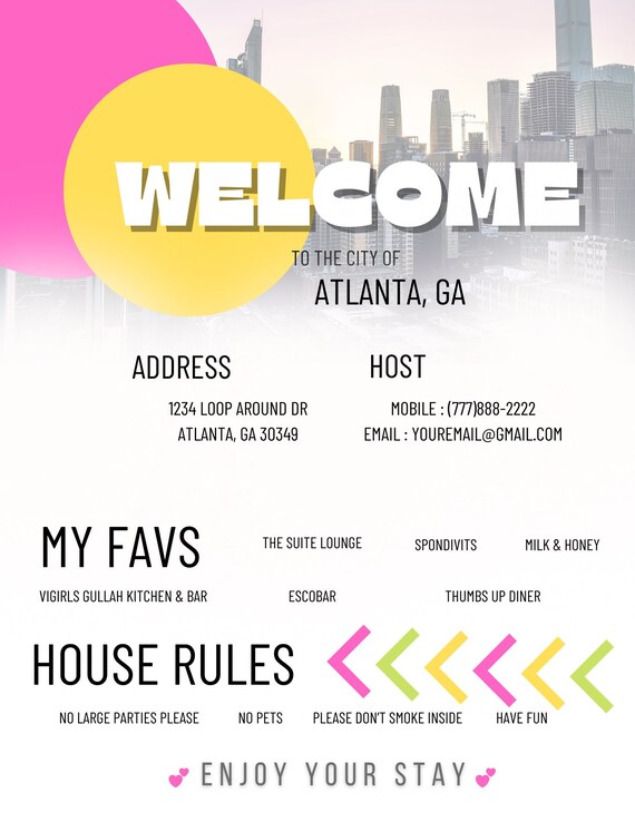 AIRBNB Welcome Letter Welcome Poster Greeting Letter Airbnb - Etsy