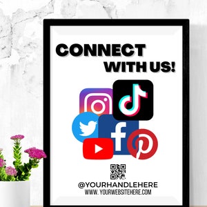 Printable + Customizable Business Flyer / Poster - CONNECT WITH US - Etsy