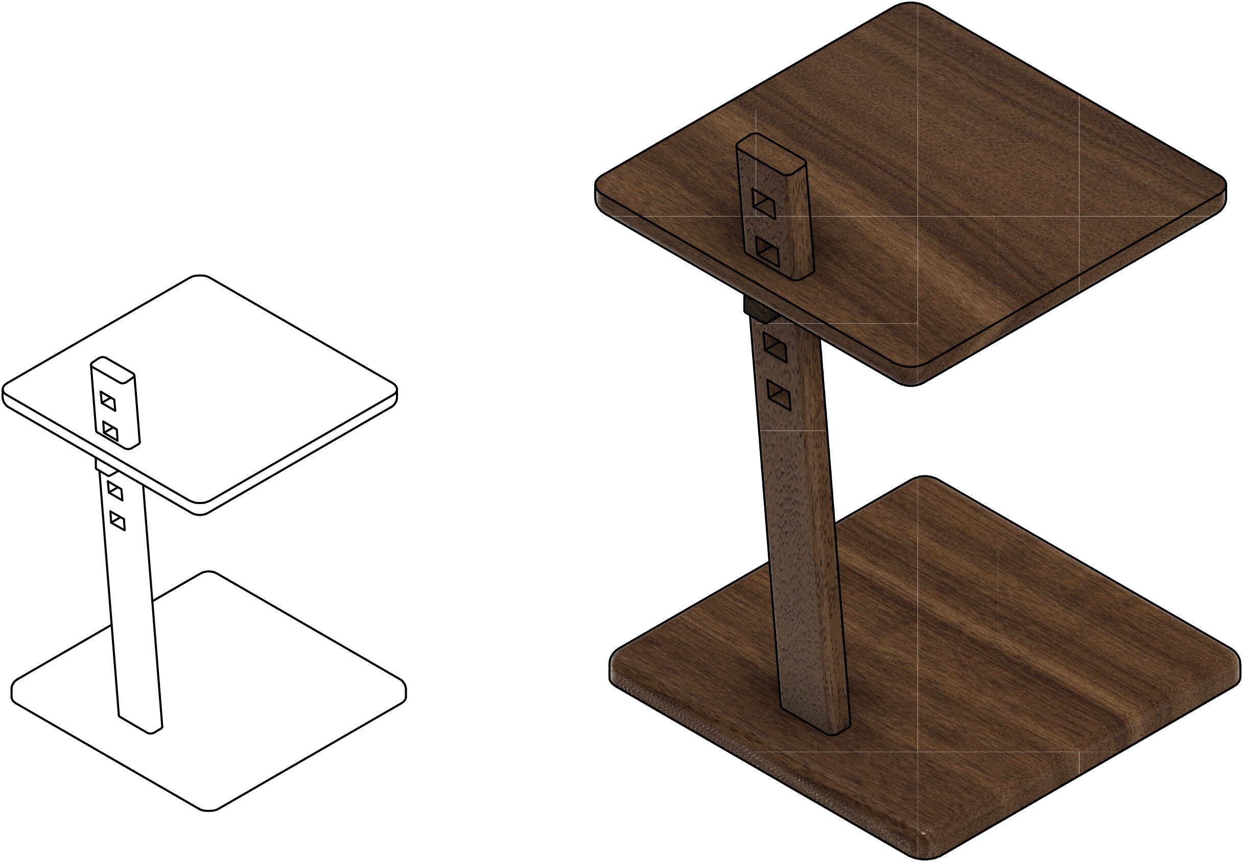 DIY Side Table With Adjustable Height Plan - DIY Easy to Build Project ...