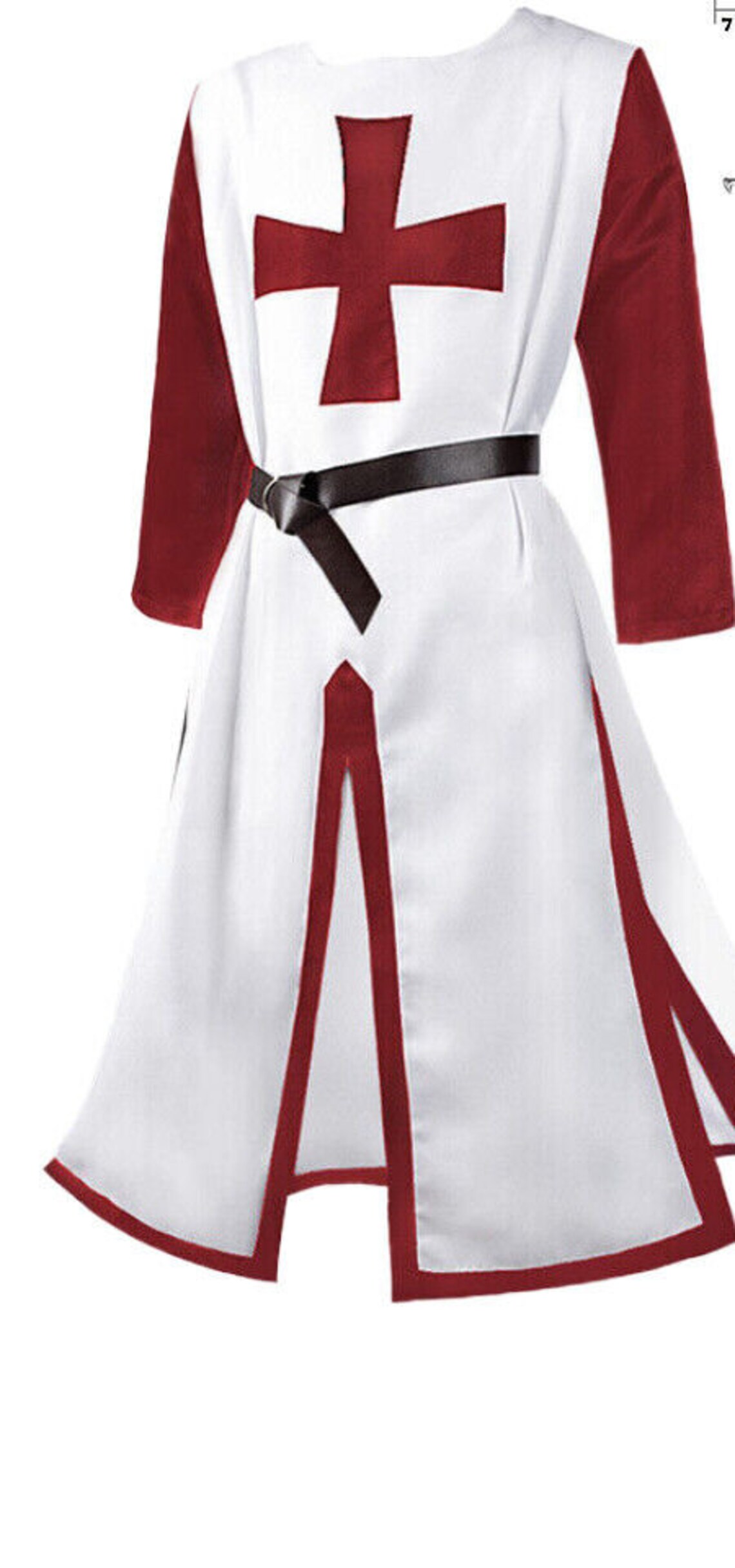 Medieval Crusader Knights Templar Tunic Costumes Black & White Crusader ...