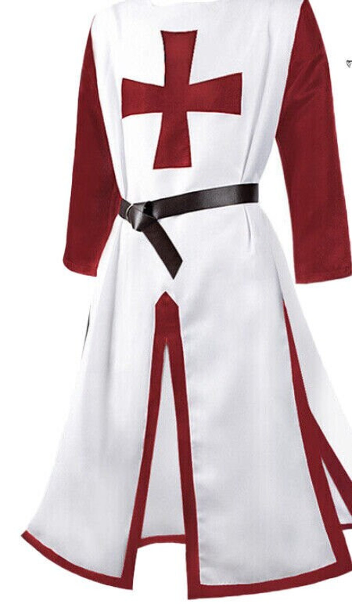 Medieval Crusader Knights Templar Tunic Costumes Black And White Crusader