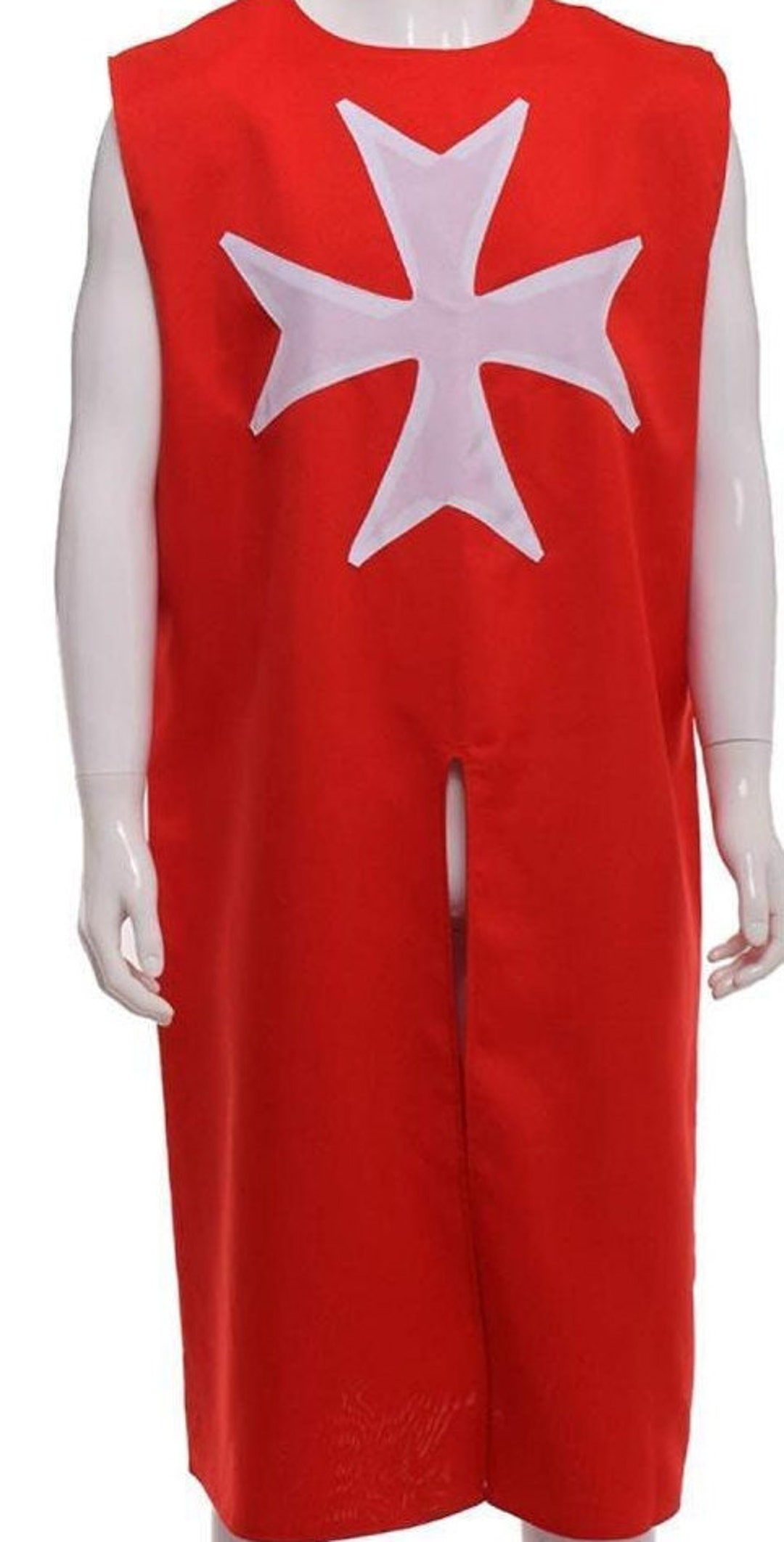 Medieval Hand-made RED Tunic With White Templar,cosplay Viking Temple R ...