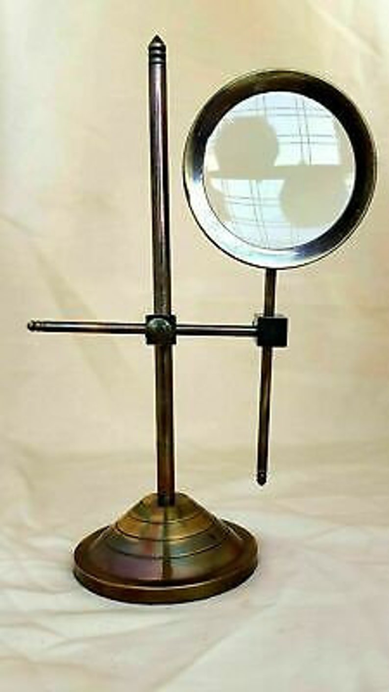 Vintage BRASS Magifying Glass on Stand,vintage Decor Magnifying Antique ...