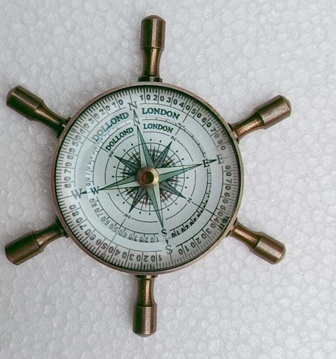 Brass Ship Wheel Direction Lens Compass,desktop Decorative Beautiful ...