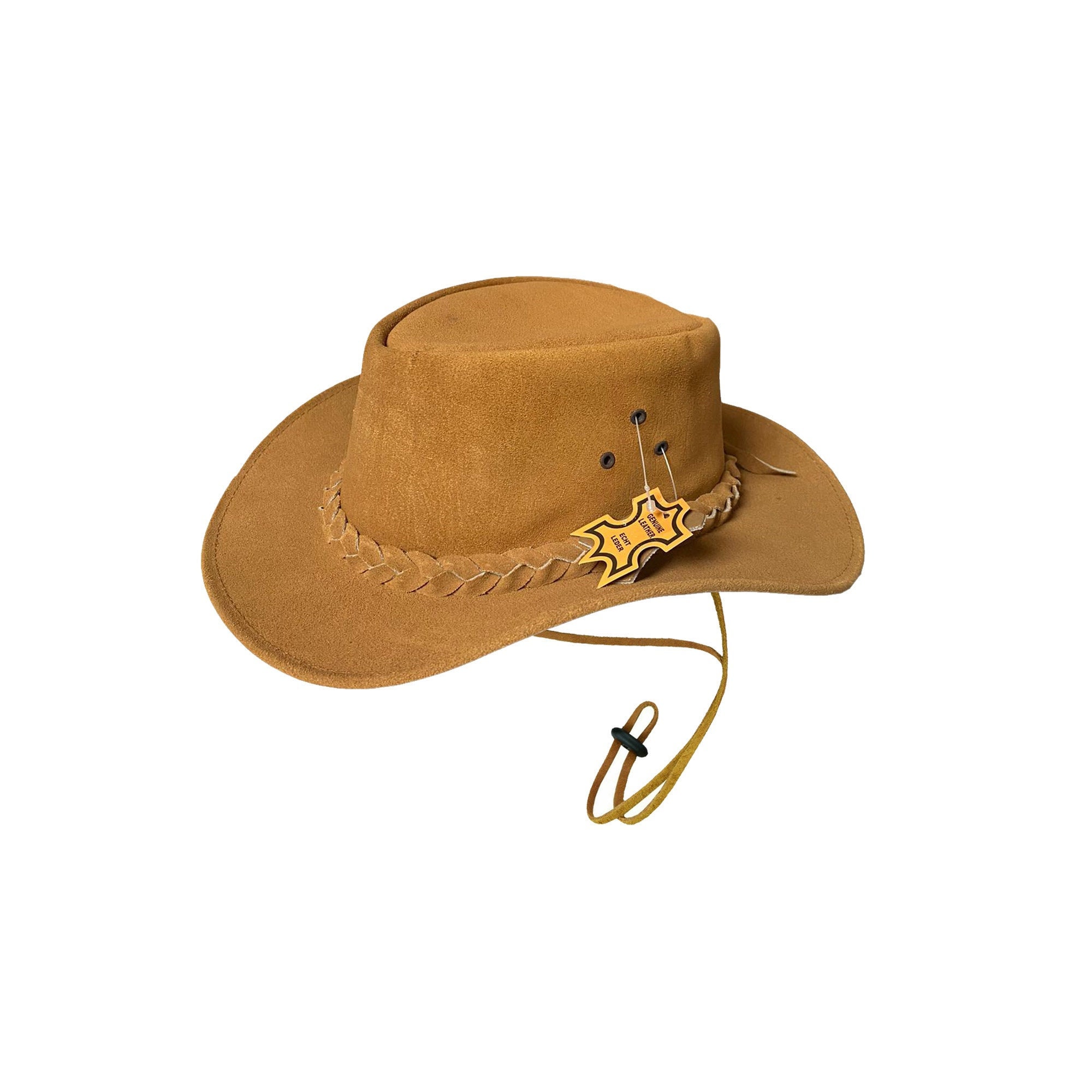 Australian Tan Suede Leather Outback Hat Western Cowboy Aussies Bush ...