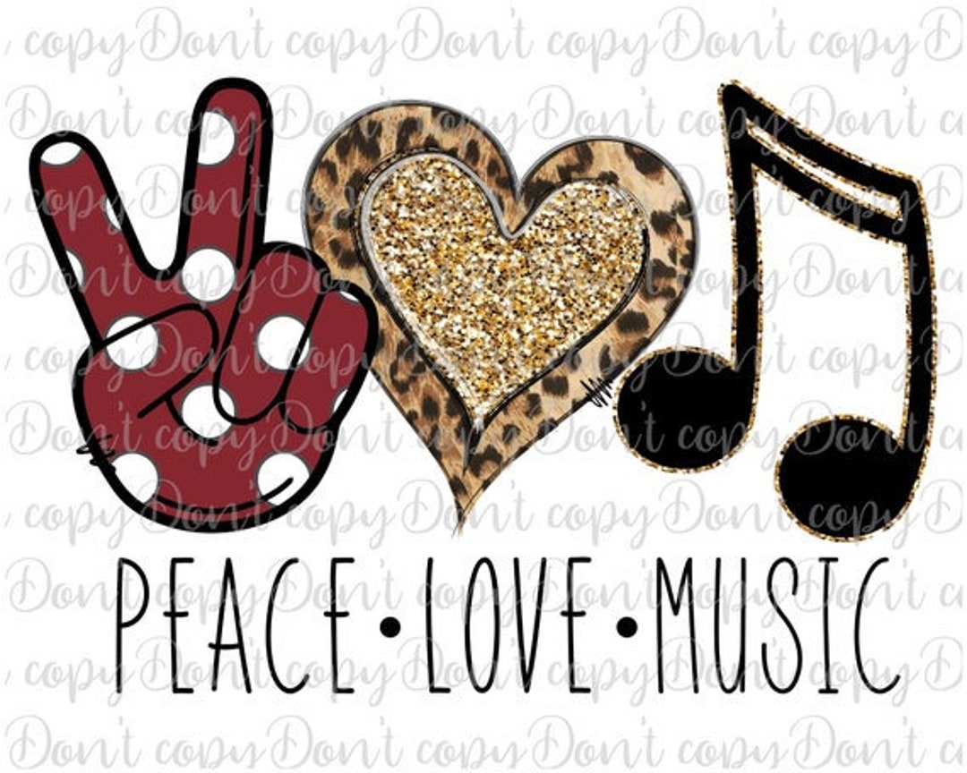 Etsypeace Love Music Sublimation Design PNG Music Lover PNG | Etsy - Etsy