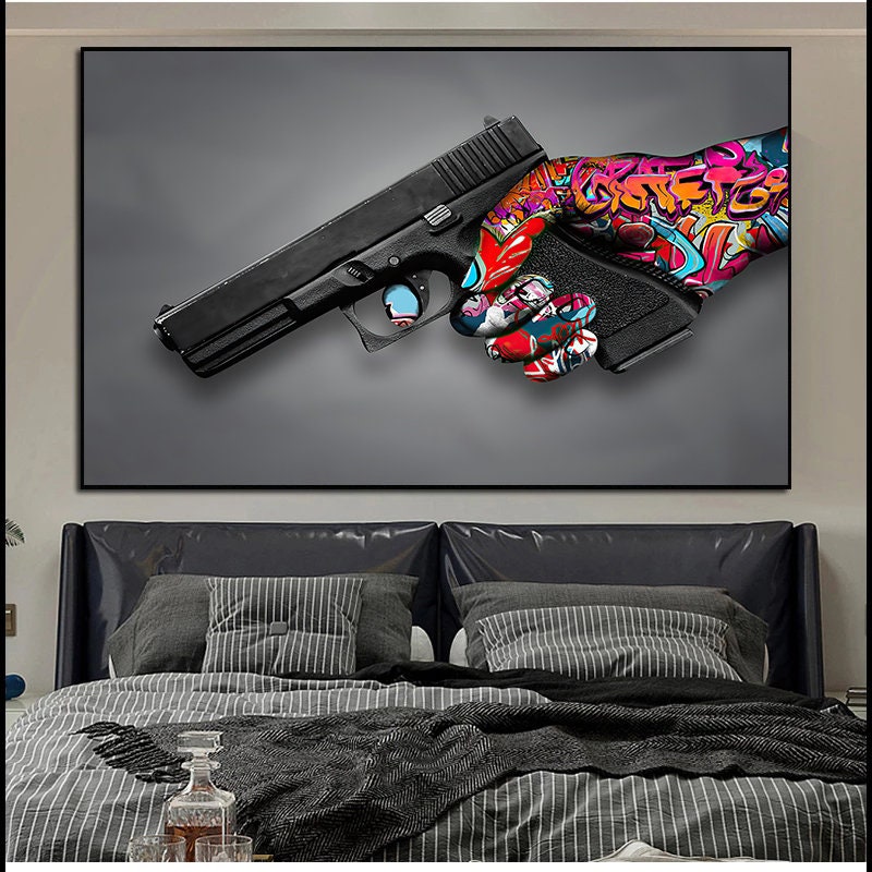 Graffiti Gun Pop Art Canvas Print Wall Art - Etsy