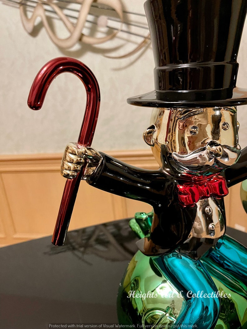 Custom 16” Chrome Monopoly Man Statue Sculpture Alec Monopoly Pop Art ...