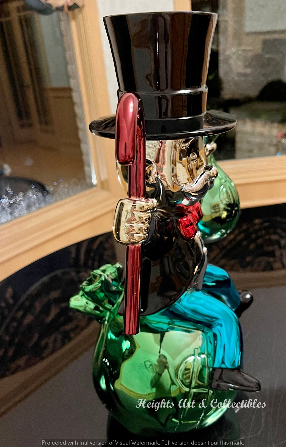 Custom 16” Chrome Monopoly Man Statue Sculpture Alec Monopoly Pop Art ...