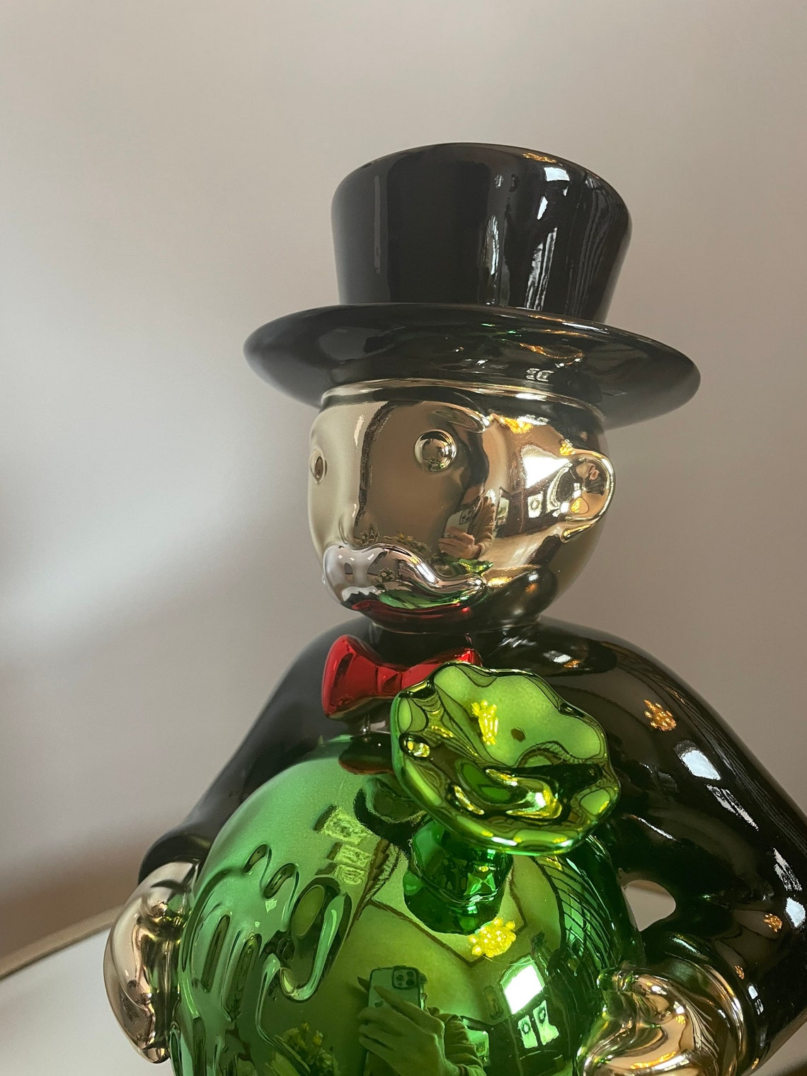 Custom 16 Chrome Monopoly Man Walking Holding Money Statue - Etsy