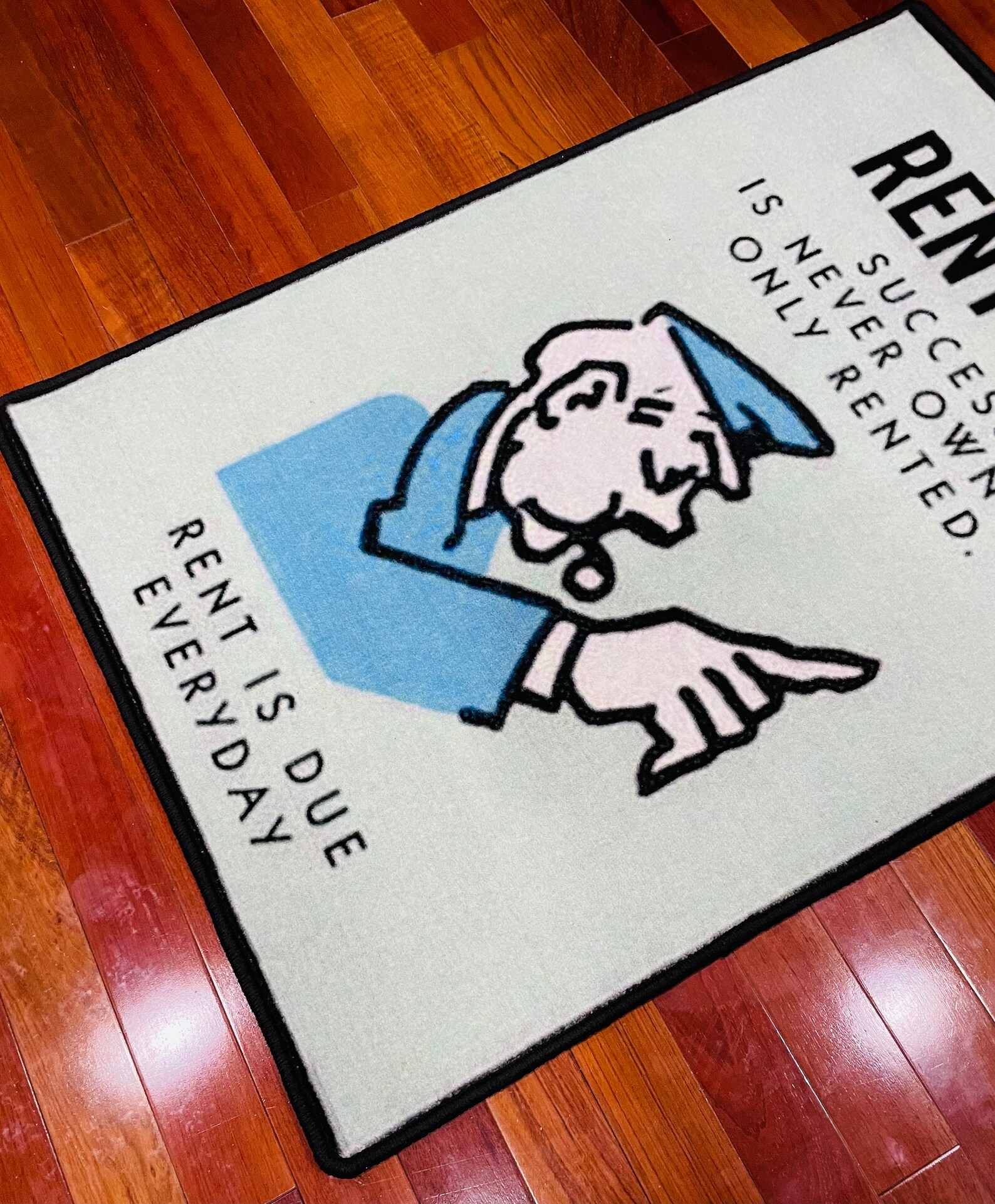 Custom Monopoly Man Rent Due Success Motivational Pop Art Rug - Etsy