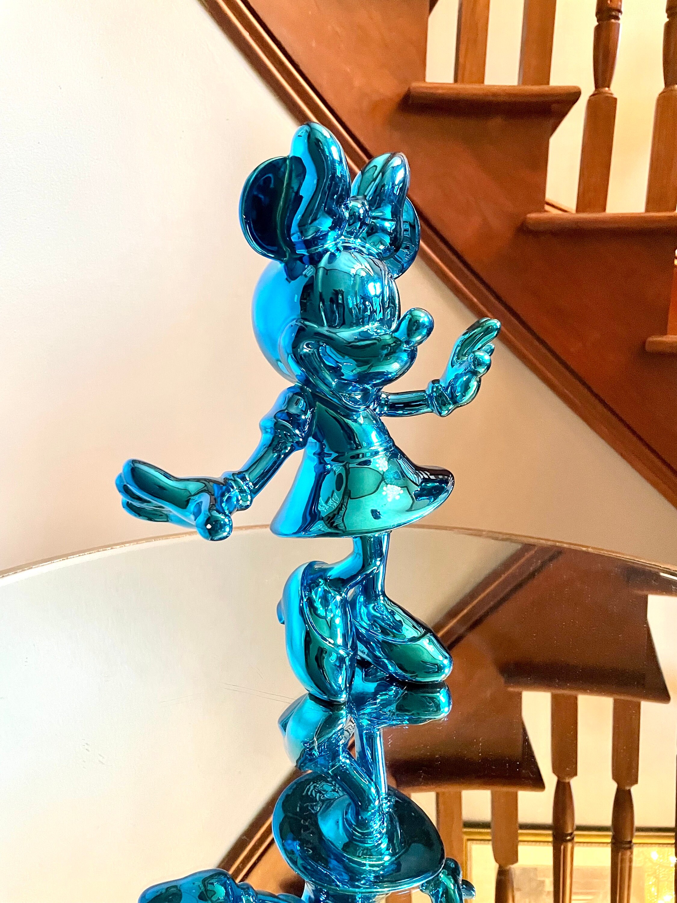 Custom 12 Candy Chrome Blue Minnie Mouse Cartoon Statue Sculpture Pop ...