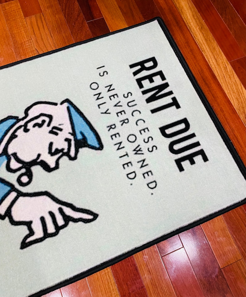 Custom Monopoly Man Rent Due Success Motivational Pop Art Rug - Etsy