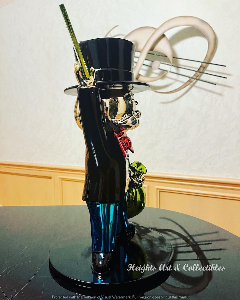 Custom 16” Chrome Monopoly Man Standing Holding Money Statue Sculpture ...