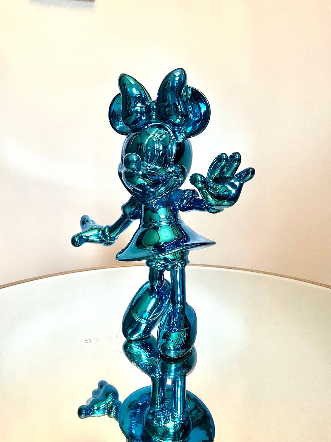 Custom 12” Candy Chrome Blue Minnie Mouse Cartoon Statue Sculpture Pop ...