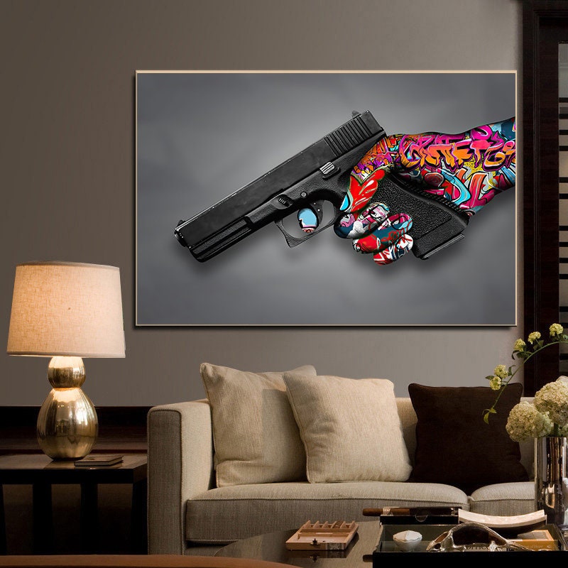 Graffiti Gun Pop Art Canvas Print Wall Art - Etsy