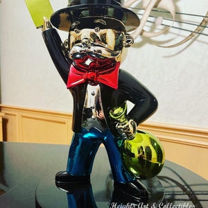 Custom 16” Chrome Monopoly Man Standing Holding Money Statue Sculpture ...