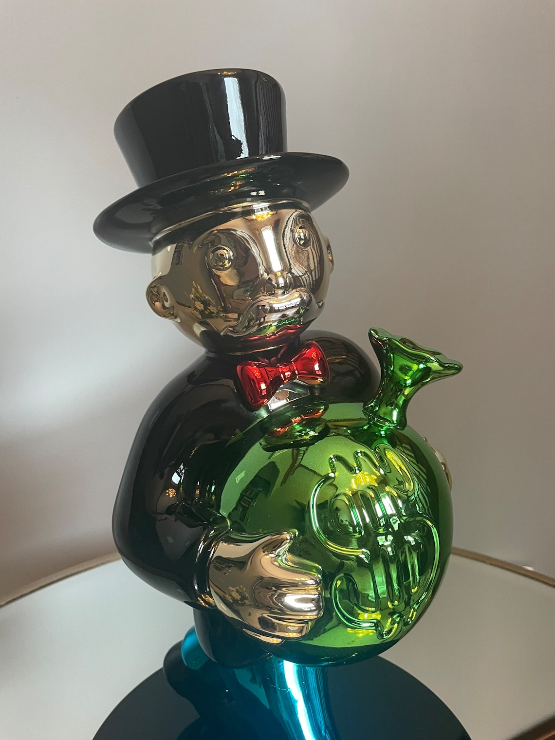 Custom 16 Chrome Monopoly Man Walking Holding Money Statue - Etsy
