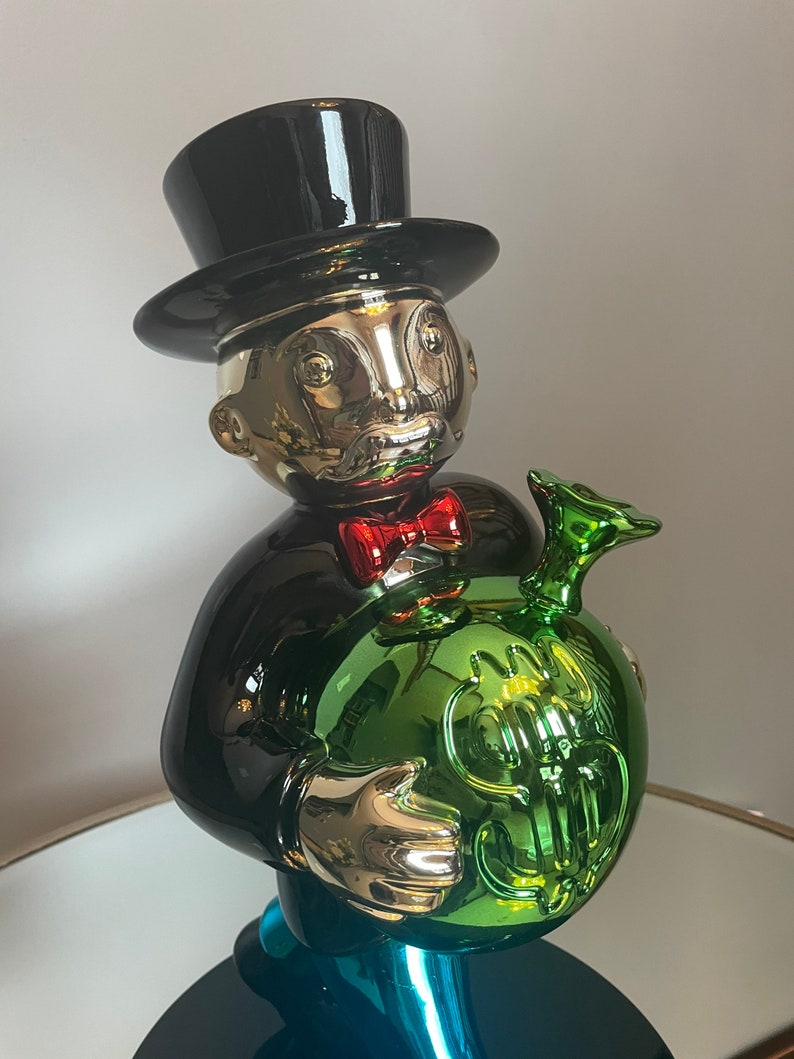 Custom 16 Chrome Monopoly Man Walking Holding Money Statue - Etsy