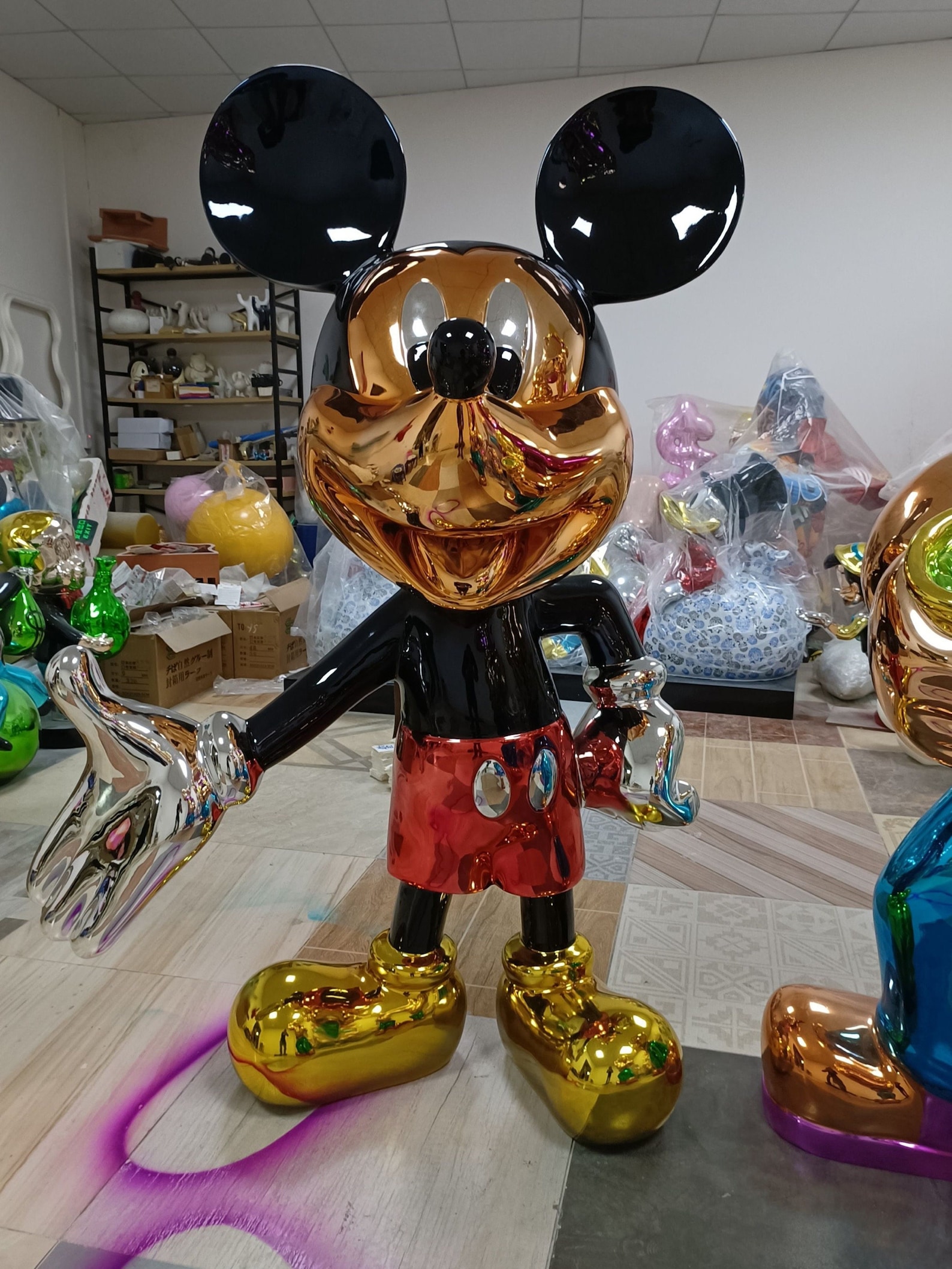 5.5ft Custom Candy Chrome Mickey Mouse Statue Sculpture Pop - Etsy
