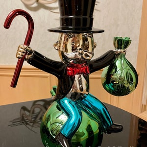 Custom 16” Chrome Monopoly Man Statue Sculpture Alec Monopoly Pop Art ...