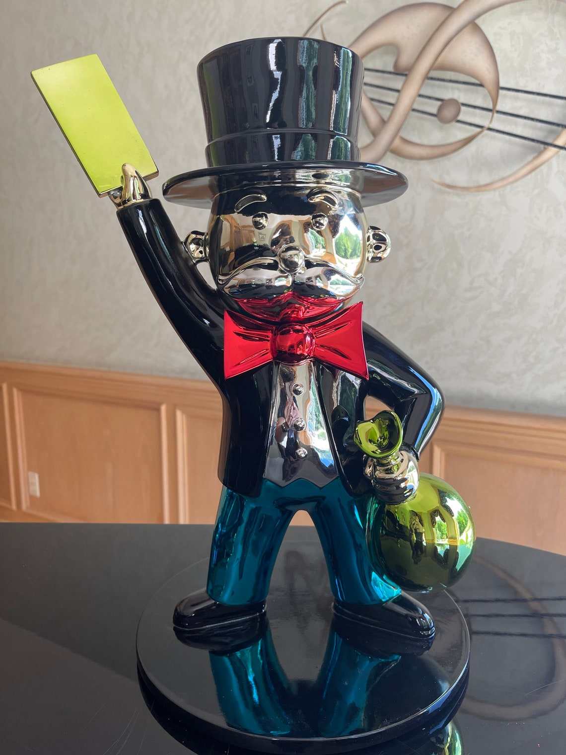 Custom 16 Chrome Monopoly Man Standing Holding Money Statue - Etsy