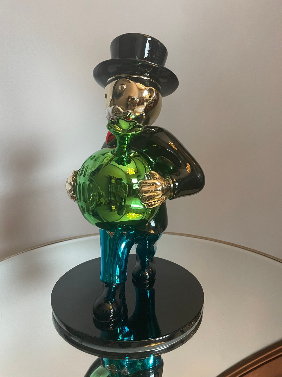 Custom 16 Chrome Monopoly Man Walking Holding Money Statue - Etsy