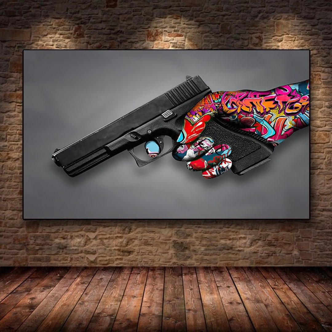 Graffiti Gun Pop Art Canvas Print Wall Art - Etsy