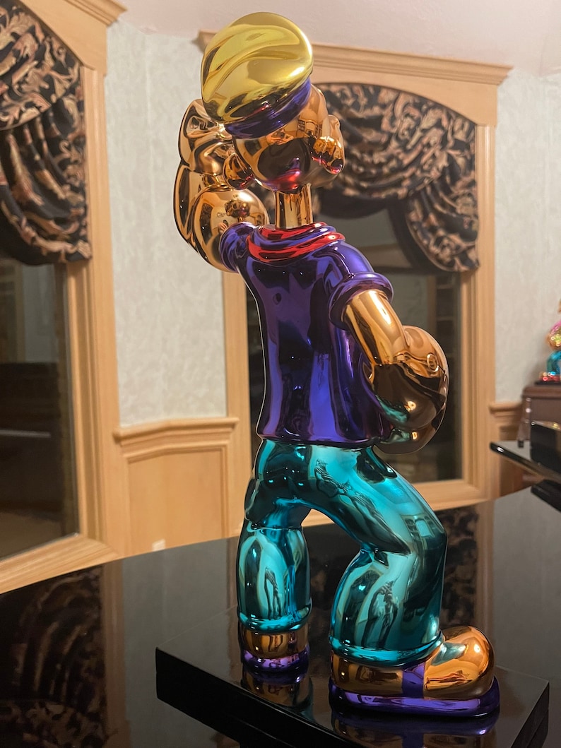 Custom 15 Chrome Popeye Statue Sculpture Jeff Koons Pop Art - Etsy